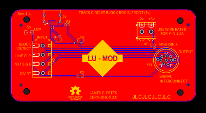 LU-MOD track circuit block box in front 5v - OSHWLab
