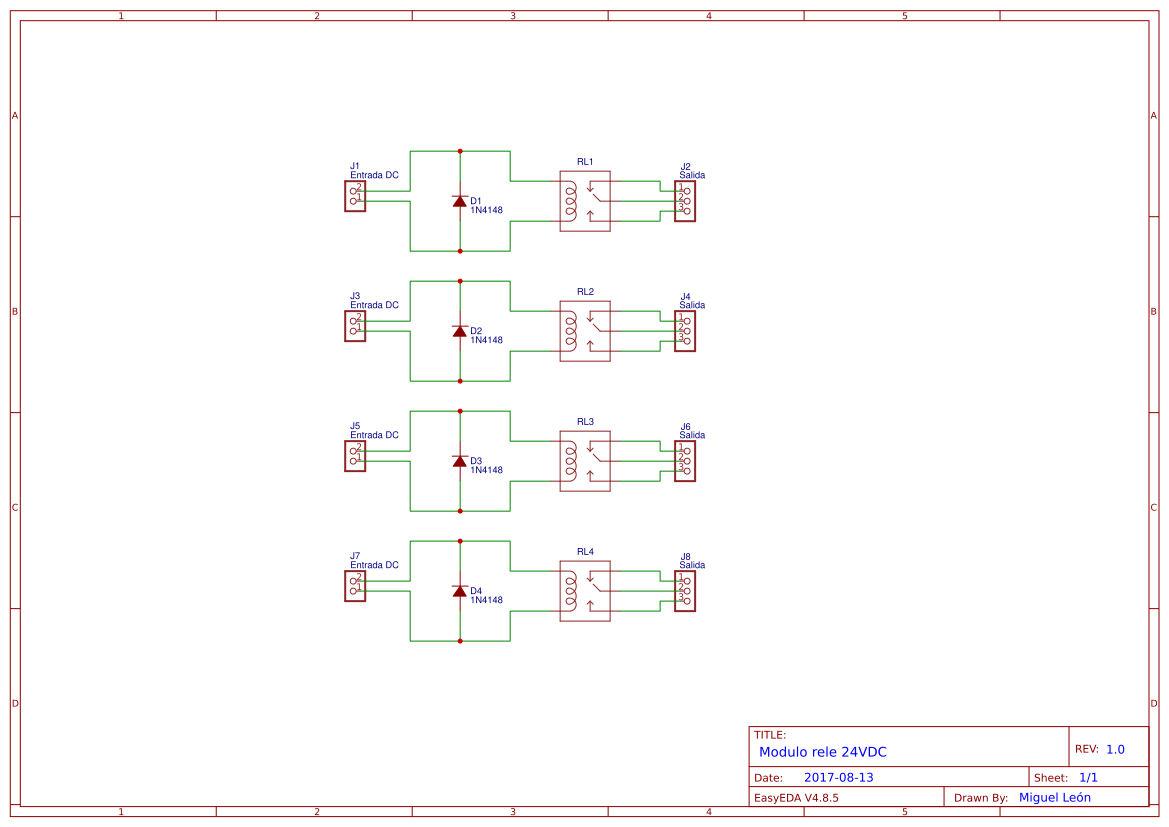 Modulo rele simple 24V - OSHWLab