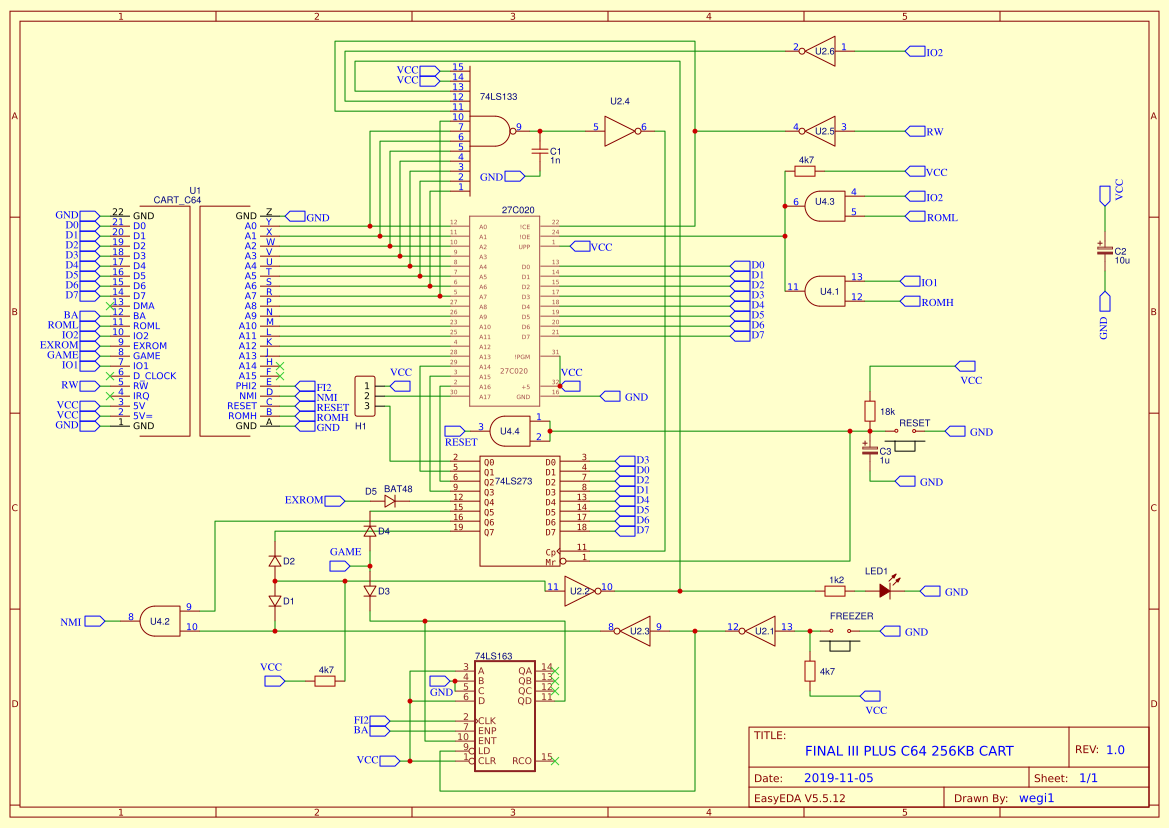 FINAL 3 PLUS SMD COMMODORE CARTRIDGE - OSHWLab