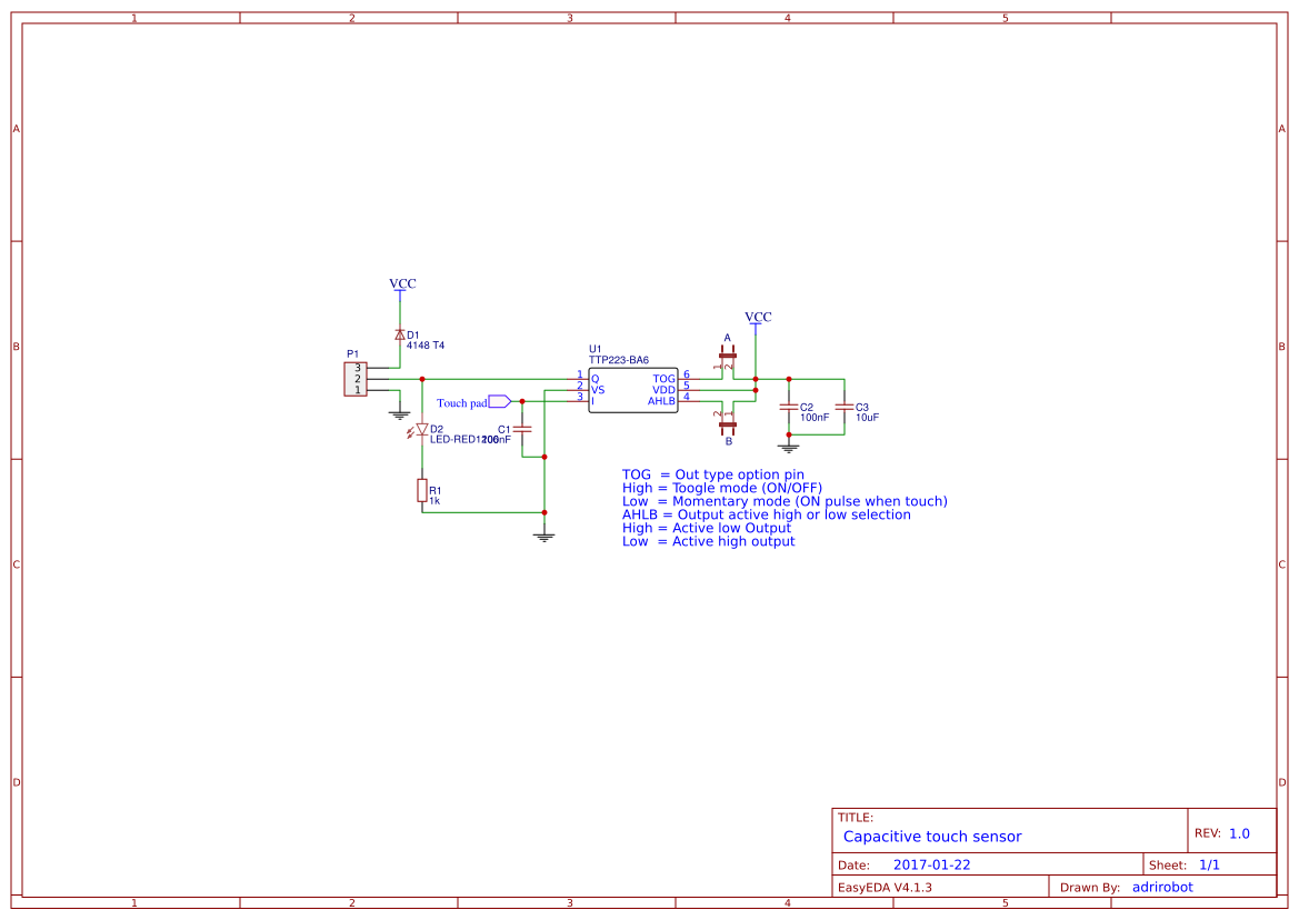 Capacitive touch sensor copy - EasyEDA open source hardware lab