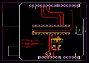 UNO Sheild for ATMega8A programming - OSHWLab
