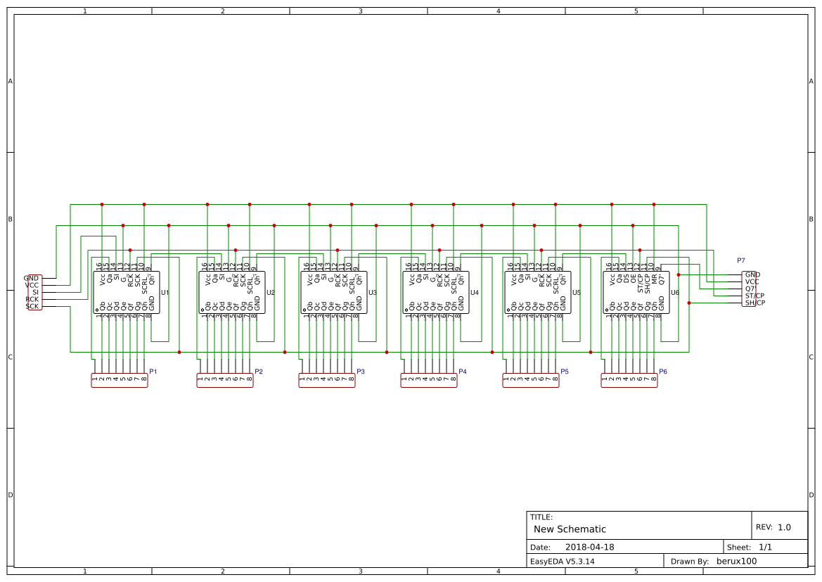 Переходник 74HC595 на 6 шт. - OSHWLab