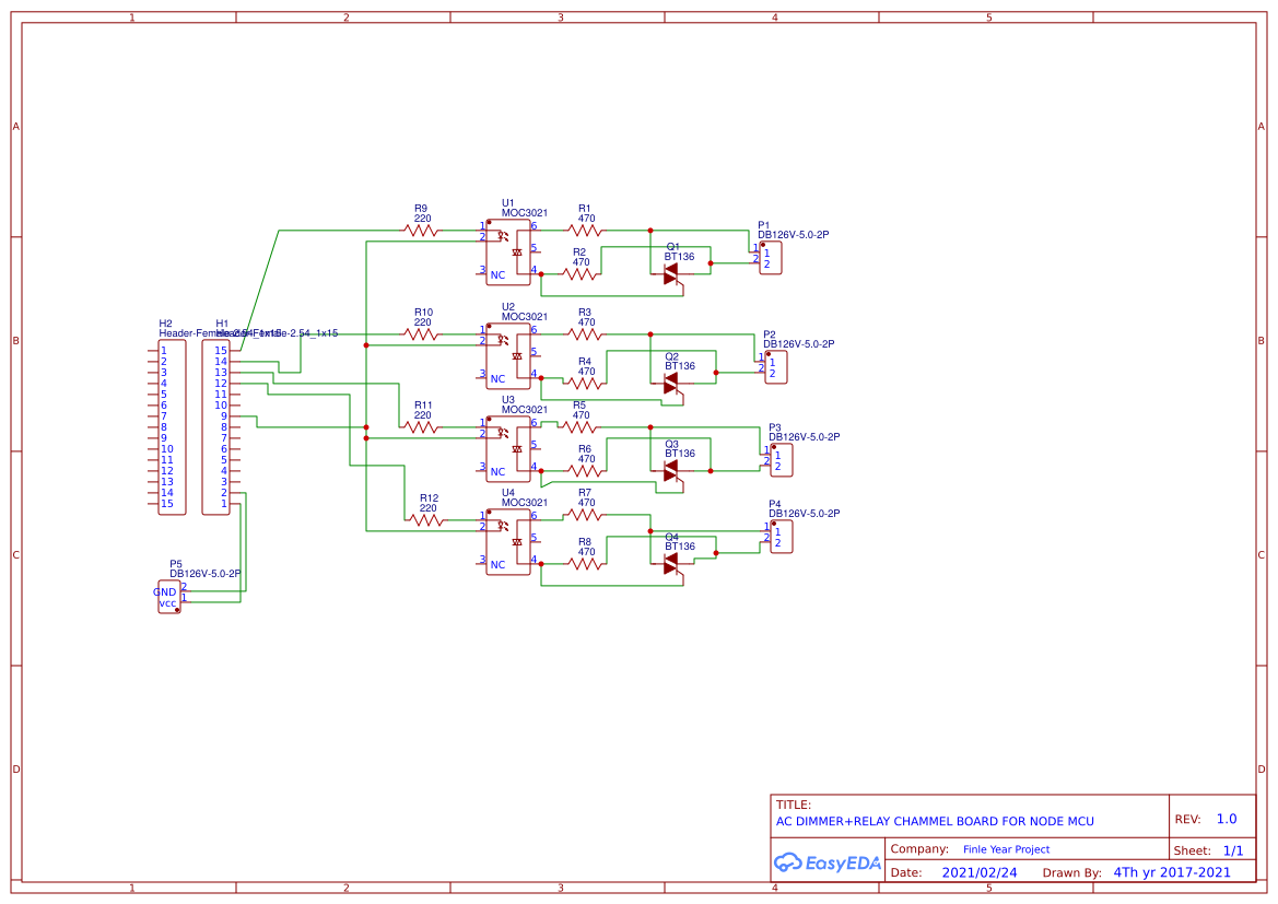 AC DIIMER (4)+ LOGIC BOARD FOR NODE MCU - Platform for creating and sharing projects - OSHWLab