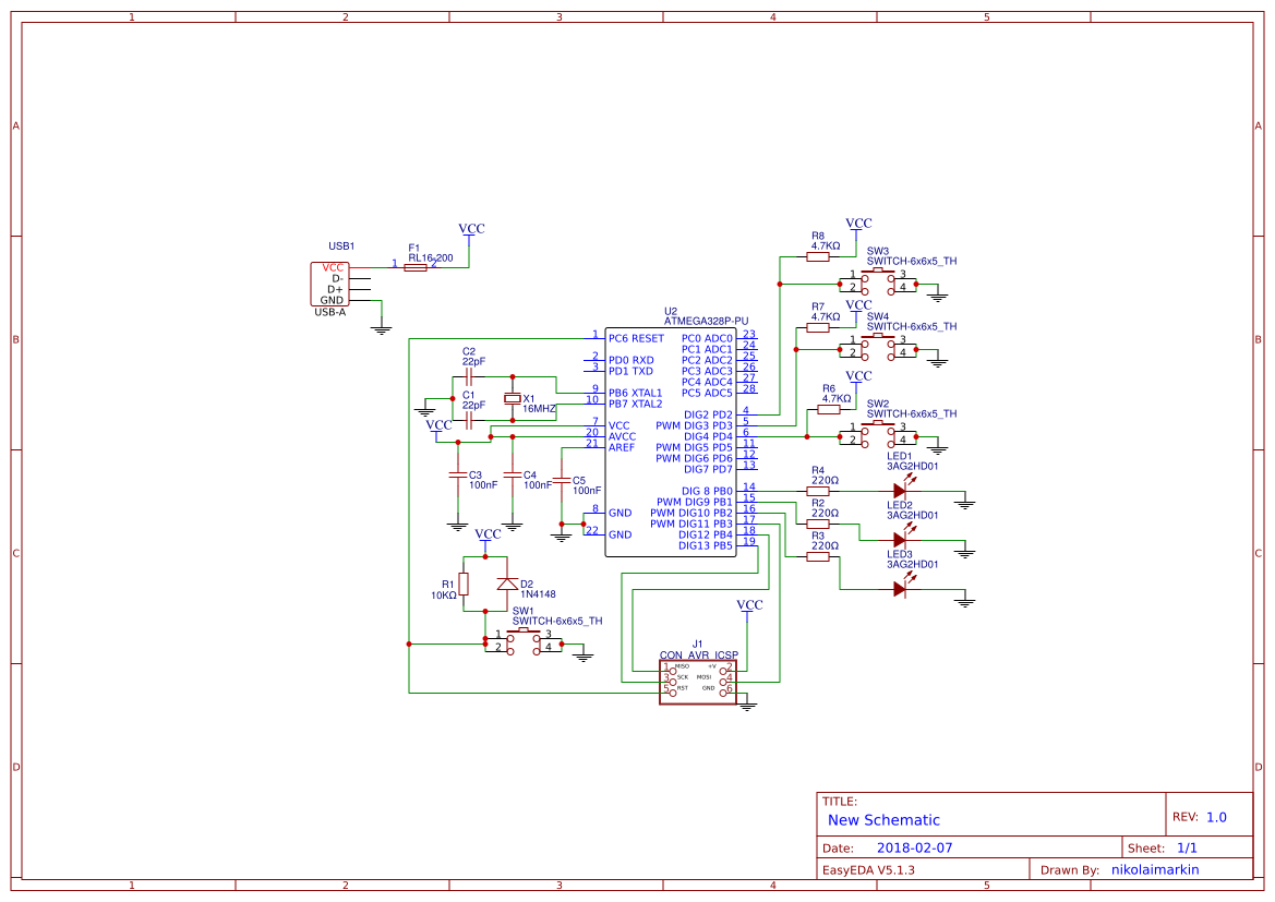 Kontroller na Atmega328p - EasyEDA open source hardware lab