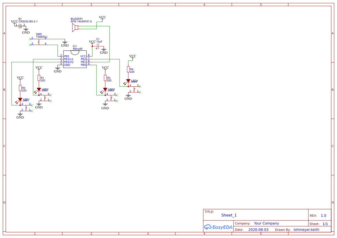tiny simon - OSHWLab