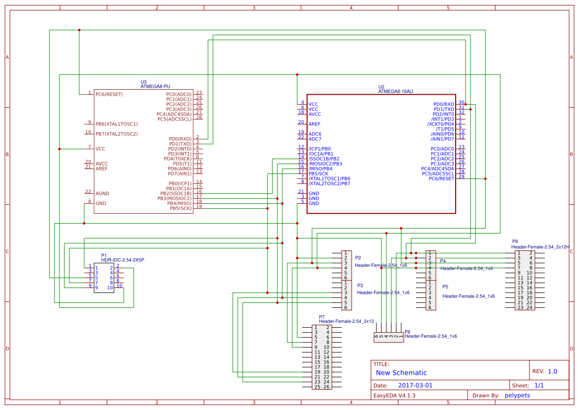 Atmega8 adapter - OSHWLab