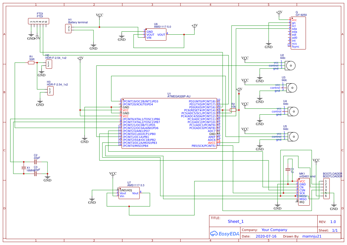 MyDrone 1 - BLDC version - OSHWLab