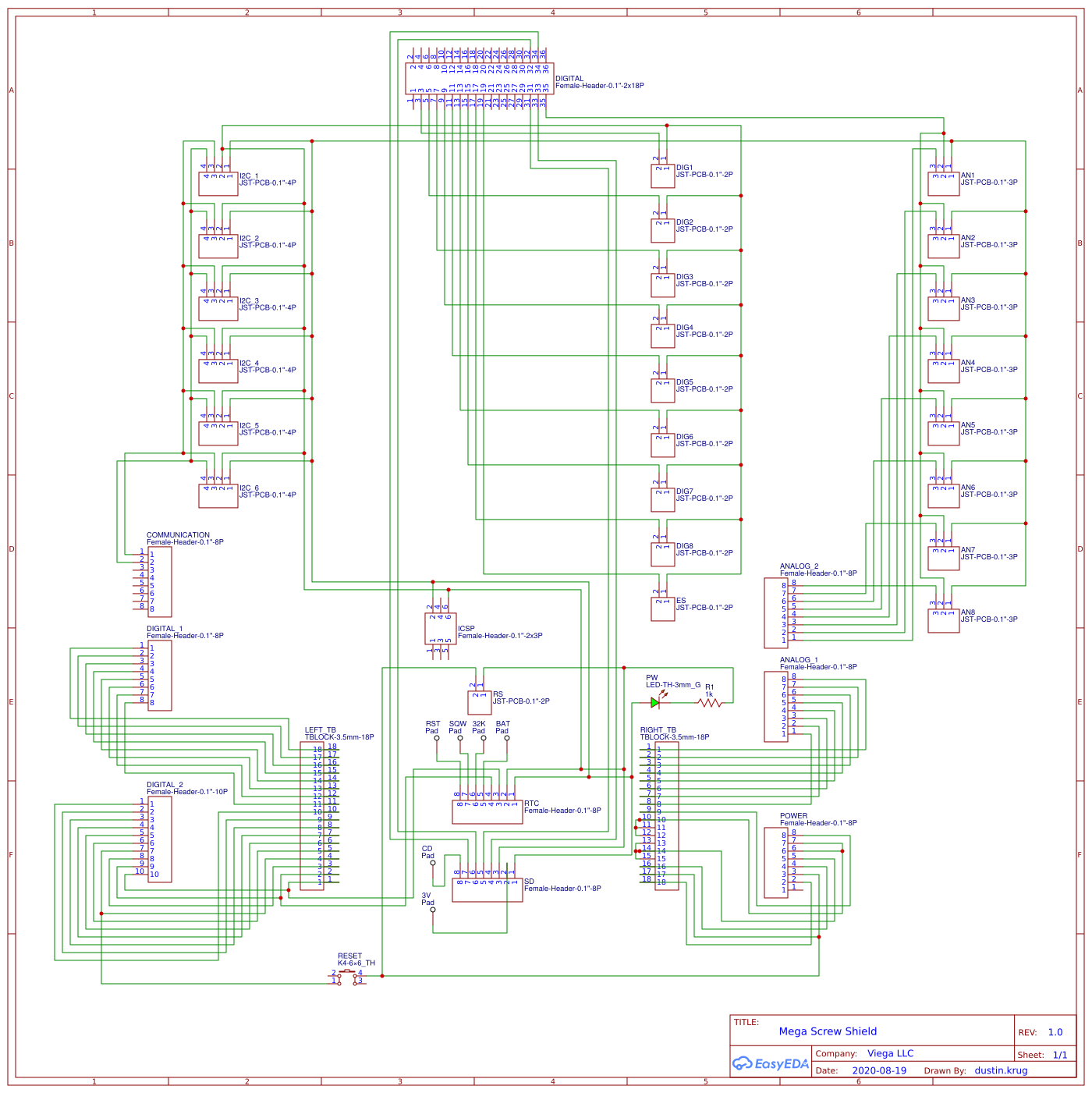 Mega Screw Shield / Data Logger - EasyEDA open source hardware lab