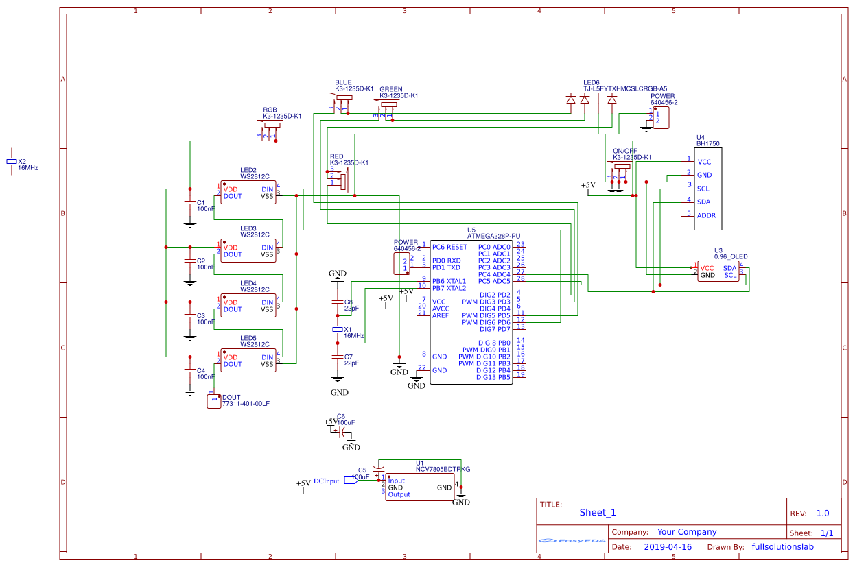 Lux Meter with SSD1306, BH1750VFI and RGB LEDs - EasyEDA open source ...