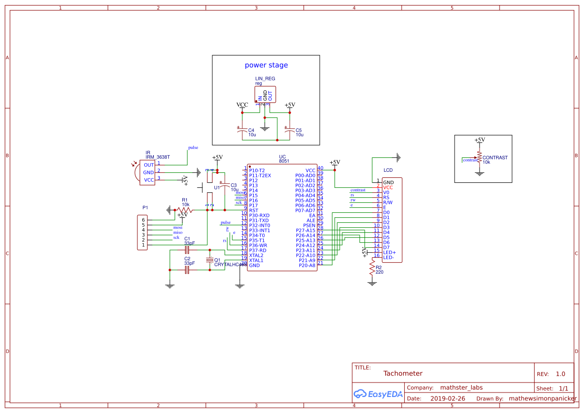 Tachometer - EasyEDA open source hardware lab