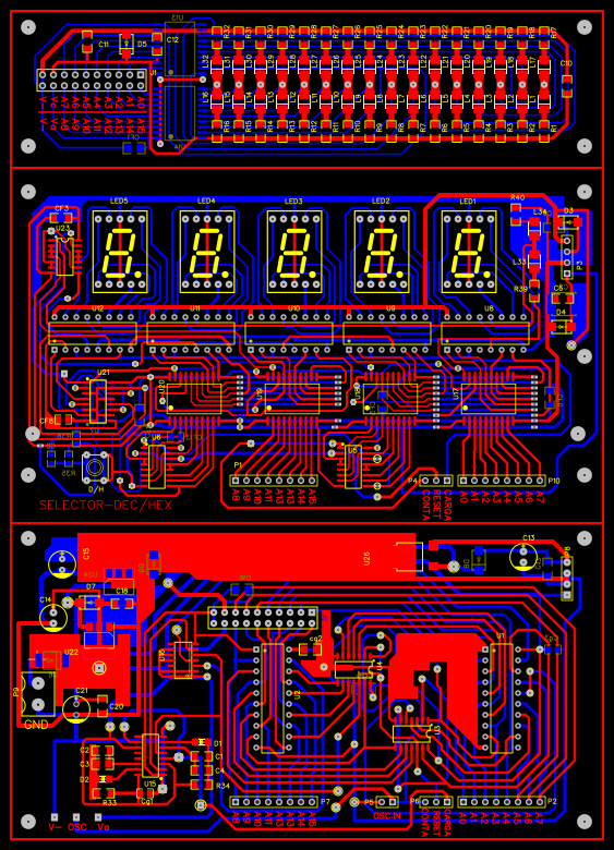 decodificador binario- decimal 16bits 7seg - OSHWLab