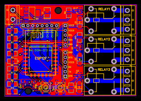Board with 3 relays based on ESP8266-12 (ESP12) - OSHWLab