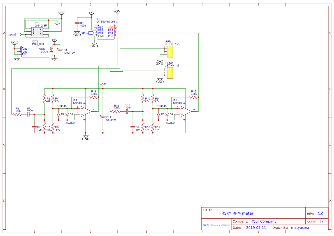 FRSky RPM - ATTINY85 - Platform for creating and sharing projects - OSHWLab