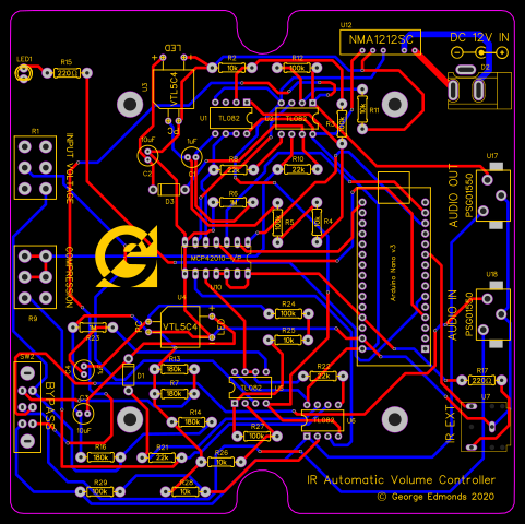 Stereo Automatic Volume Leveller With Remote Control - OSHWLab