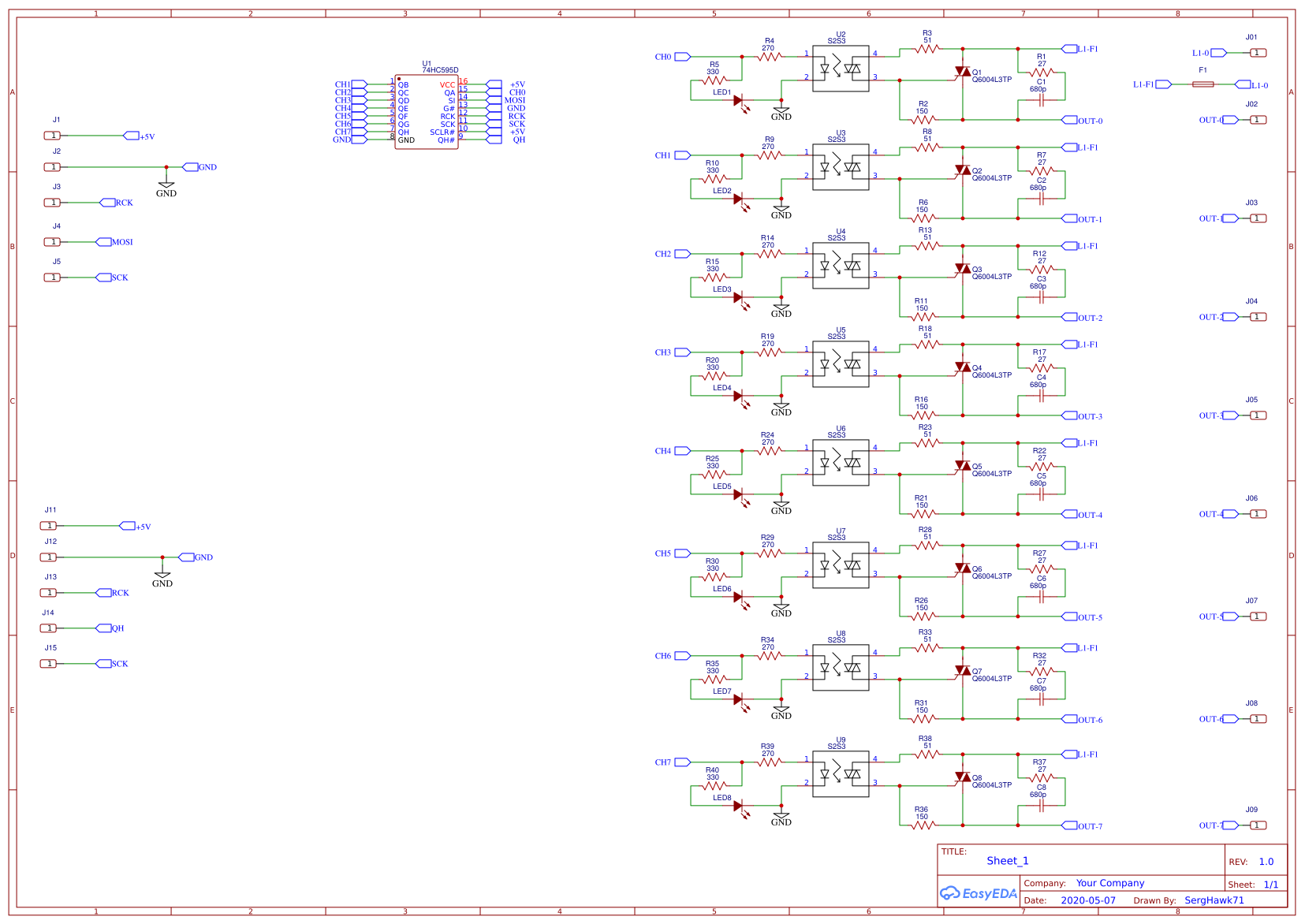 electronic keys triac - EasyEDA open source hardware lab