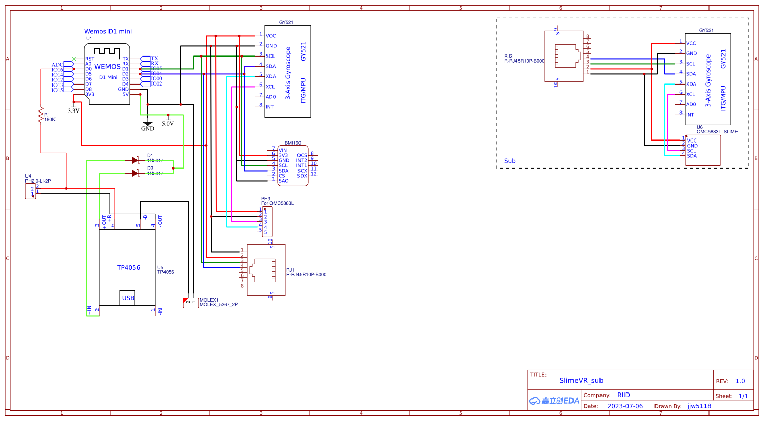 230706_SlimeVRTracker_main_V1 - EasyEDA open source hardware lab