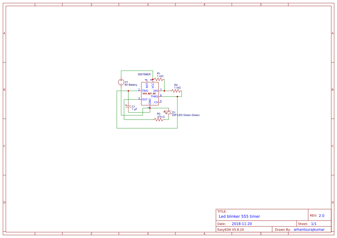 555 timer IC LED BLINKER - OSHWLab