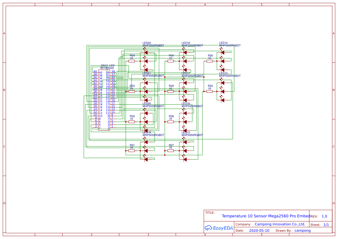 Temperature 10 Sensor Mega2560 Pro Embed - OSHWLab