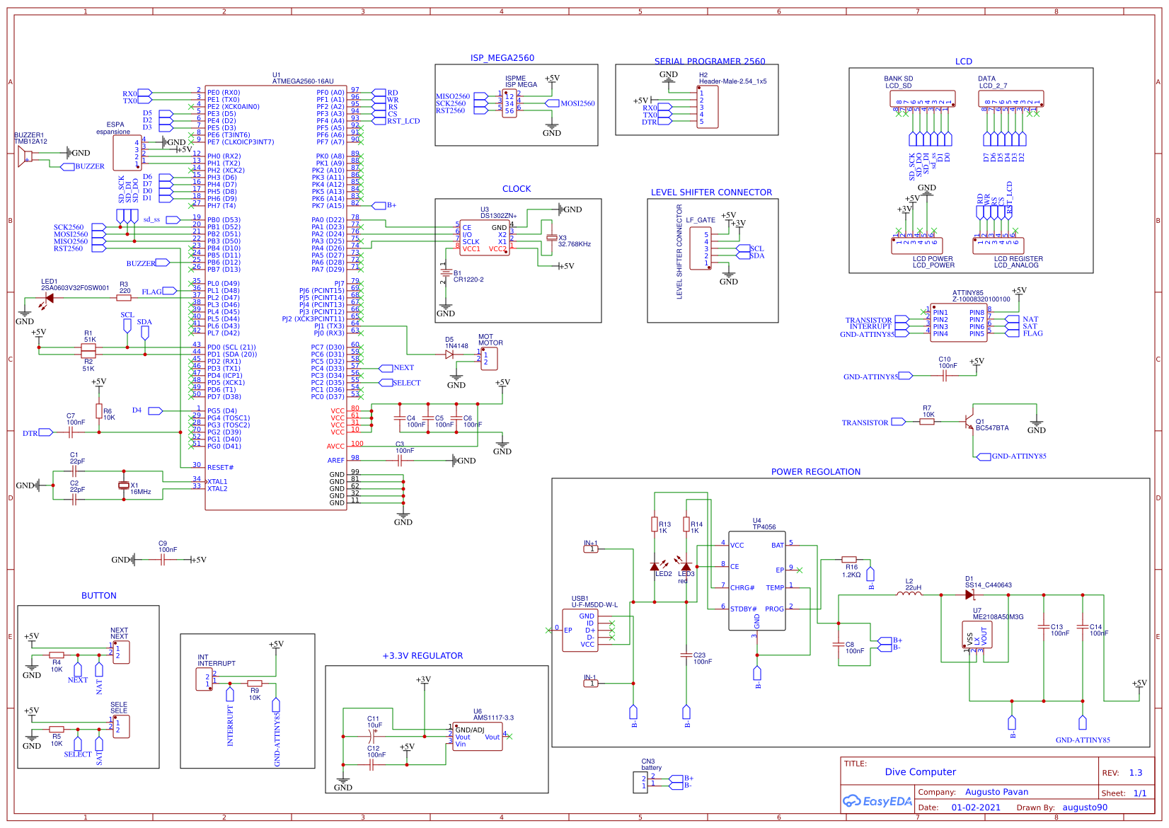 DIVE_COMPUTER_REV 2 1/2/2021 - EasyEDA open source hardware lab