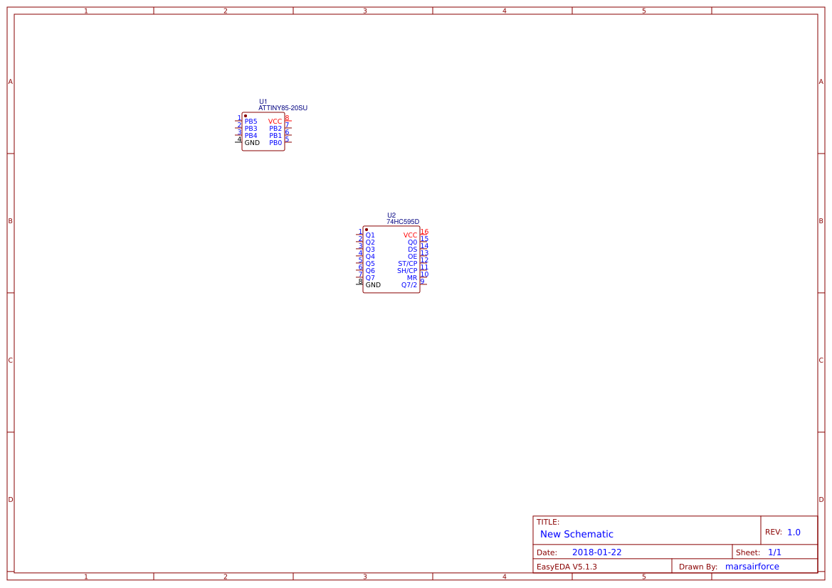 attiny clock - EasyEDA open source hardware lab