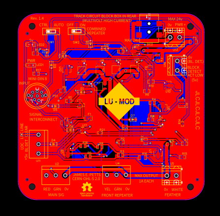 LU-MOD track circuit block box in rear multivolt high current - OSHWLab