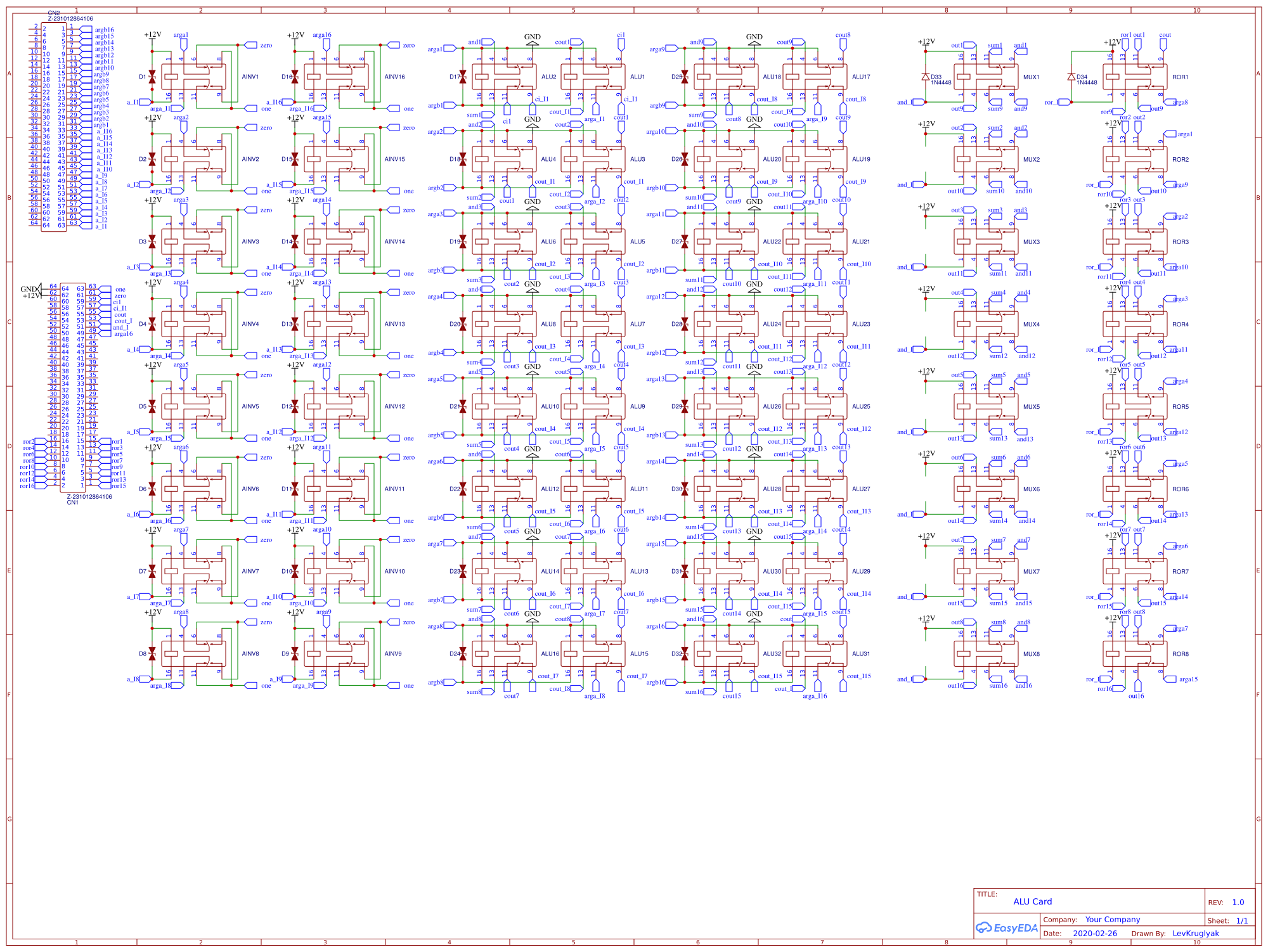 16 Bit Relay Computer - EasyEDA open source hardware lab