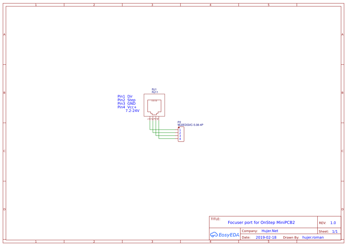 Focuser Port for OnStep MiniPCB2 - OSHWLab