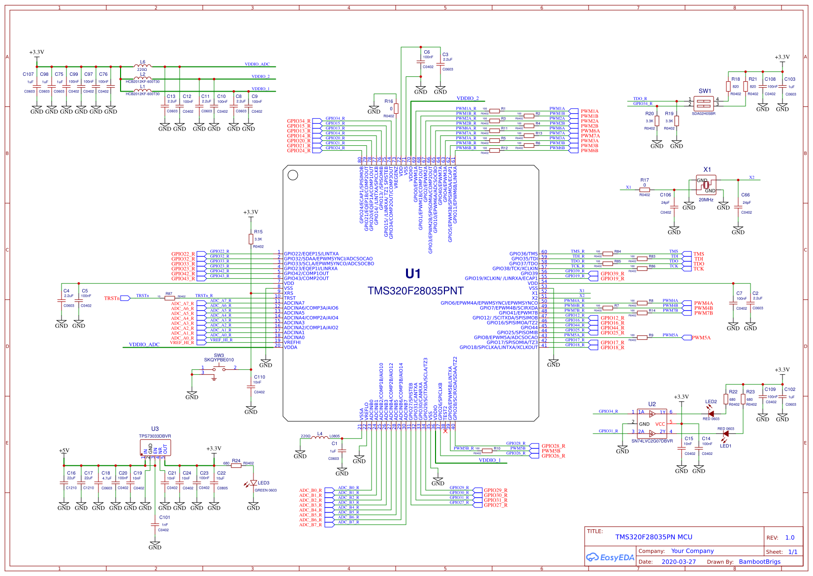 Practice Board - Bamboo - EasyEDA open source hardware lab