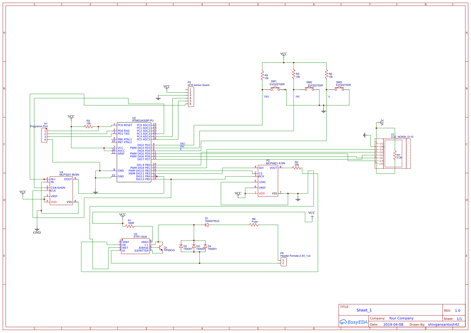 Display board back and connector - EasyEDA open source hardware lab