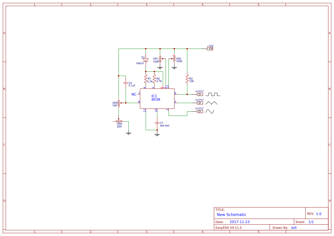 Mini function generator circuit using ICL8038 - OSHWLab