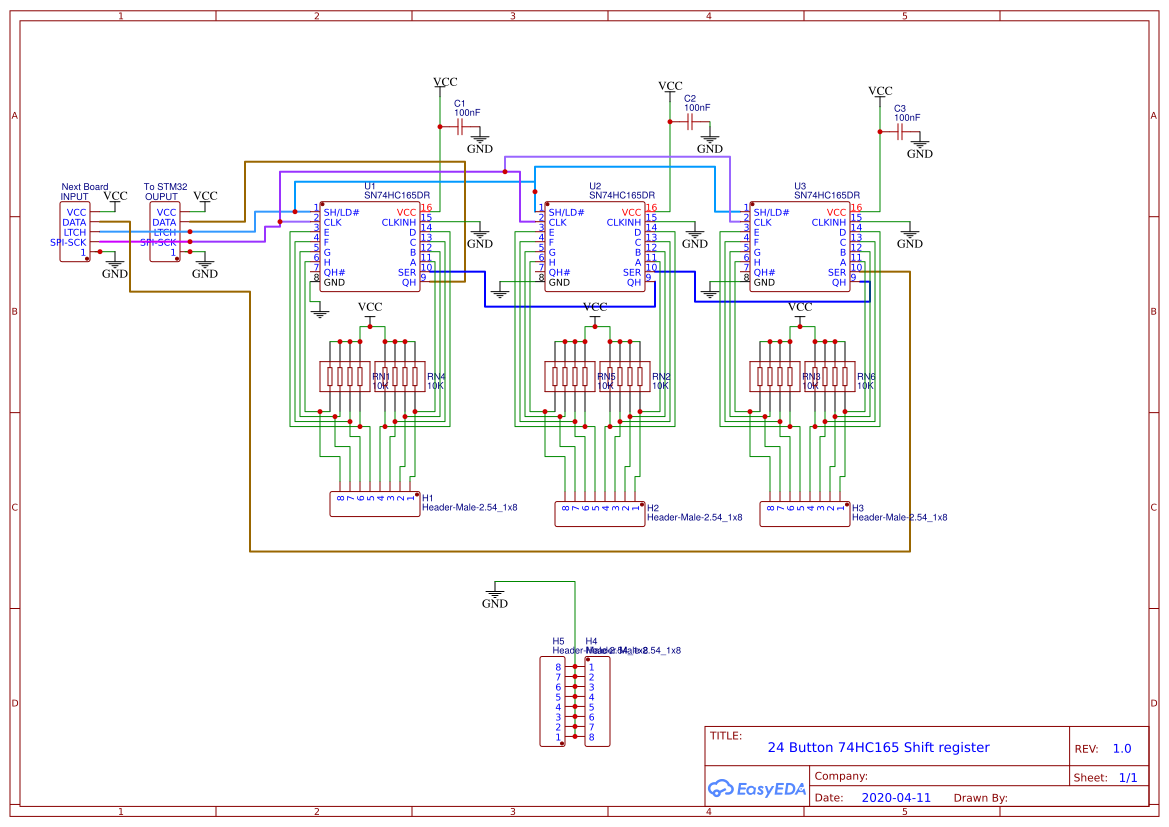SMD 74HC165x3 Shift Register Small as possible - OSHWLab