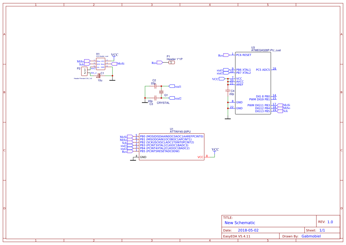 Nano Programmer Breakout Board v2 - EasyEDA open source hardware lab