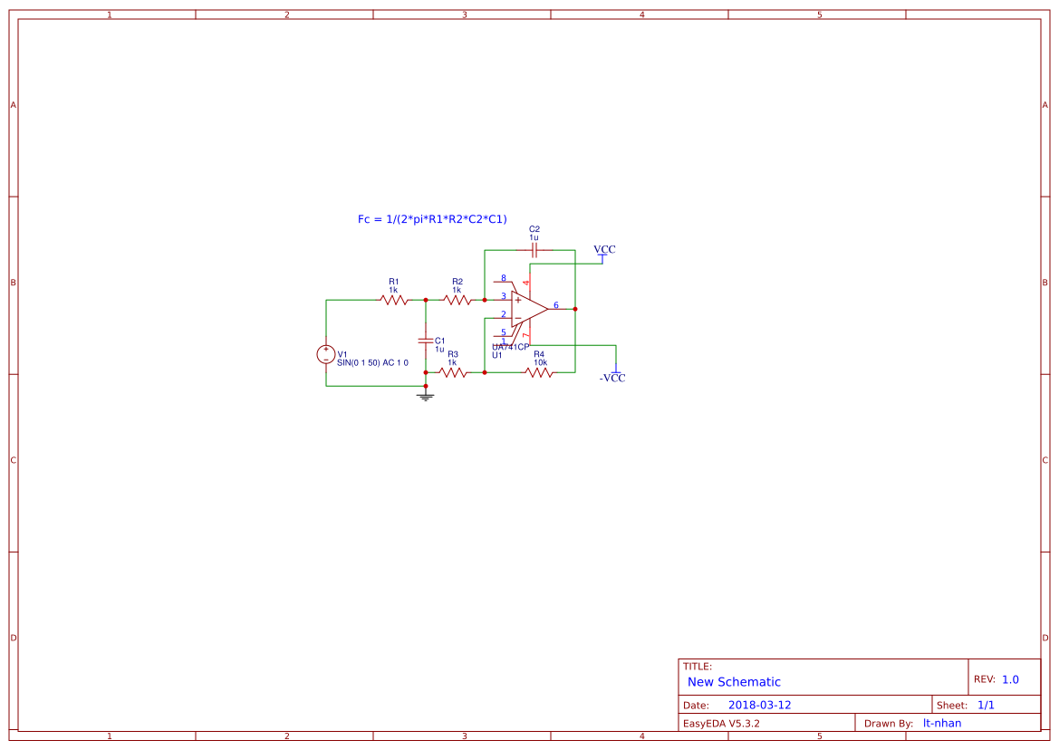 Lowpass filter order 2 - EasyEDA open source hardware lab