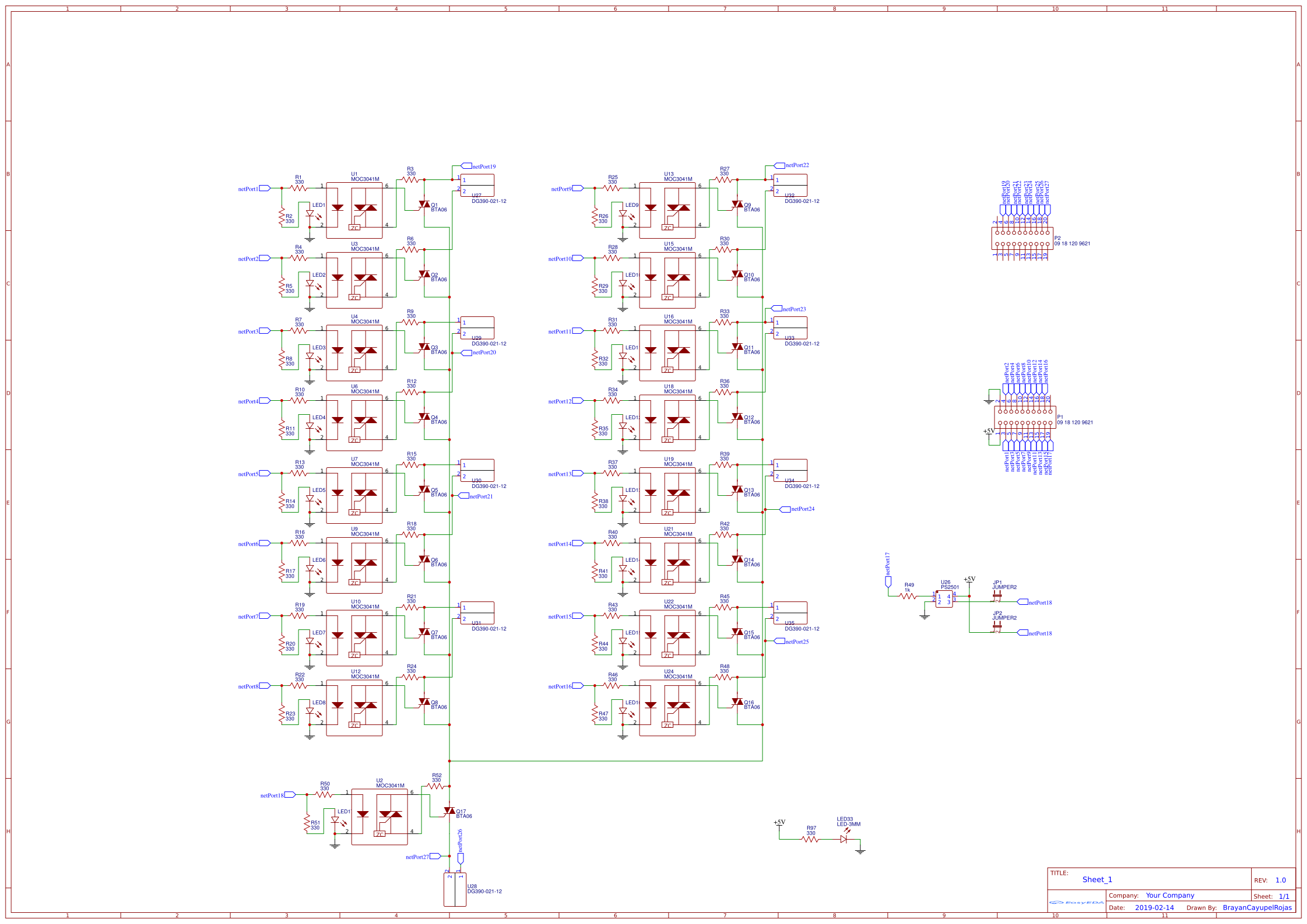 Placa activacion Triac - Platform for creating and sharing projects - OSHWLab
