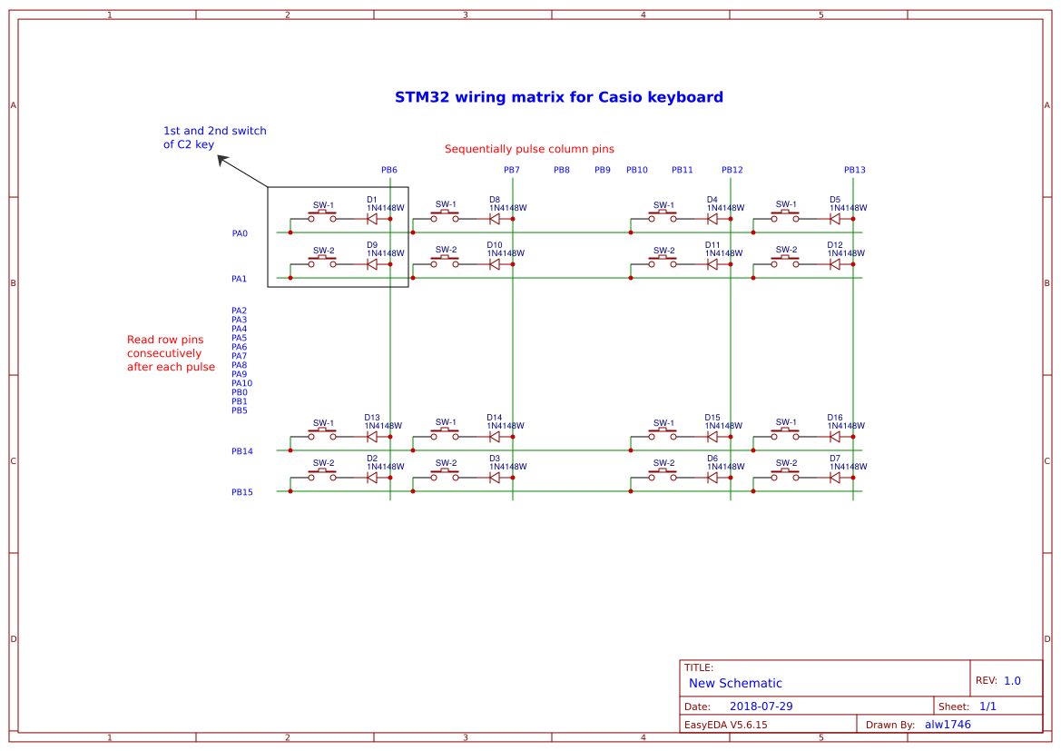 Casio Keyboard Matrix - OSHWLab