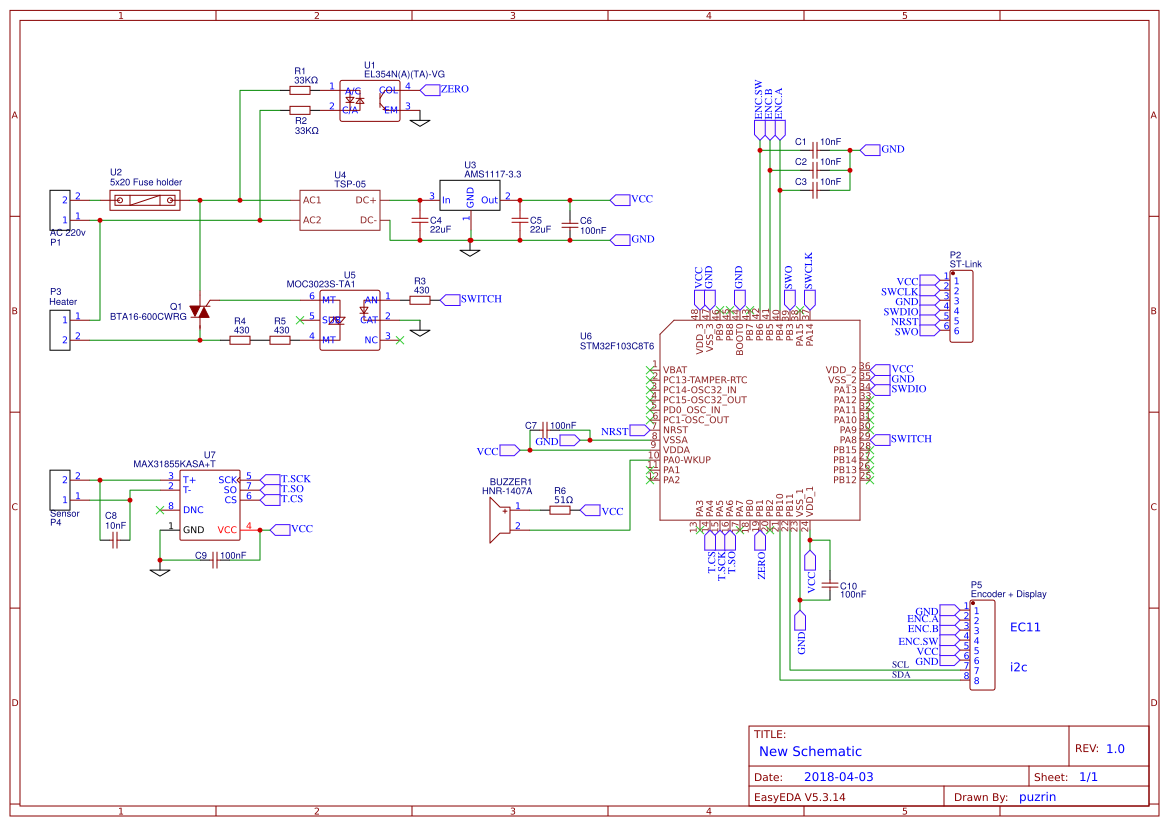 Mini reflow soldering heater copy - EasyEDA open source hardware lab