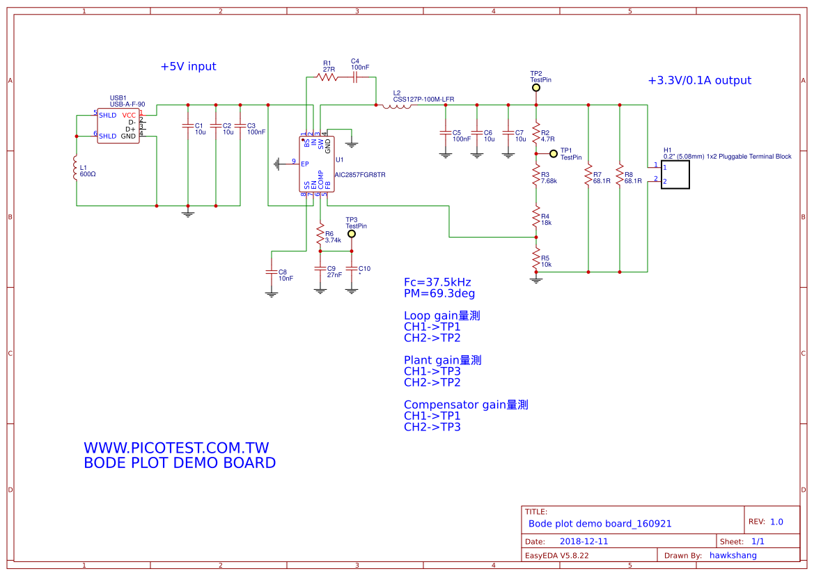 Bode plot demo board - OSHWLab