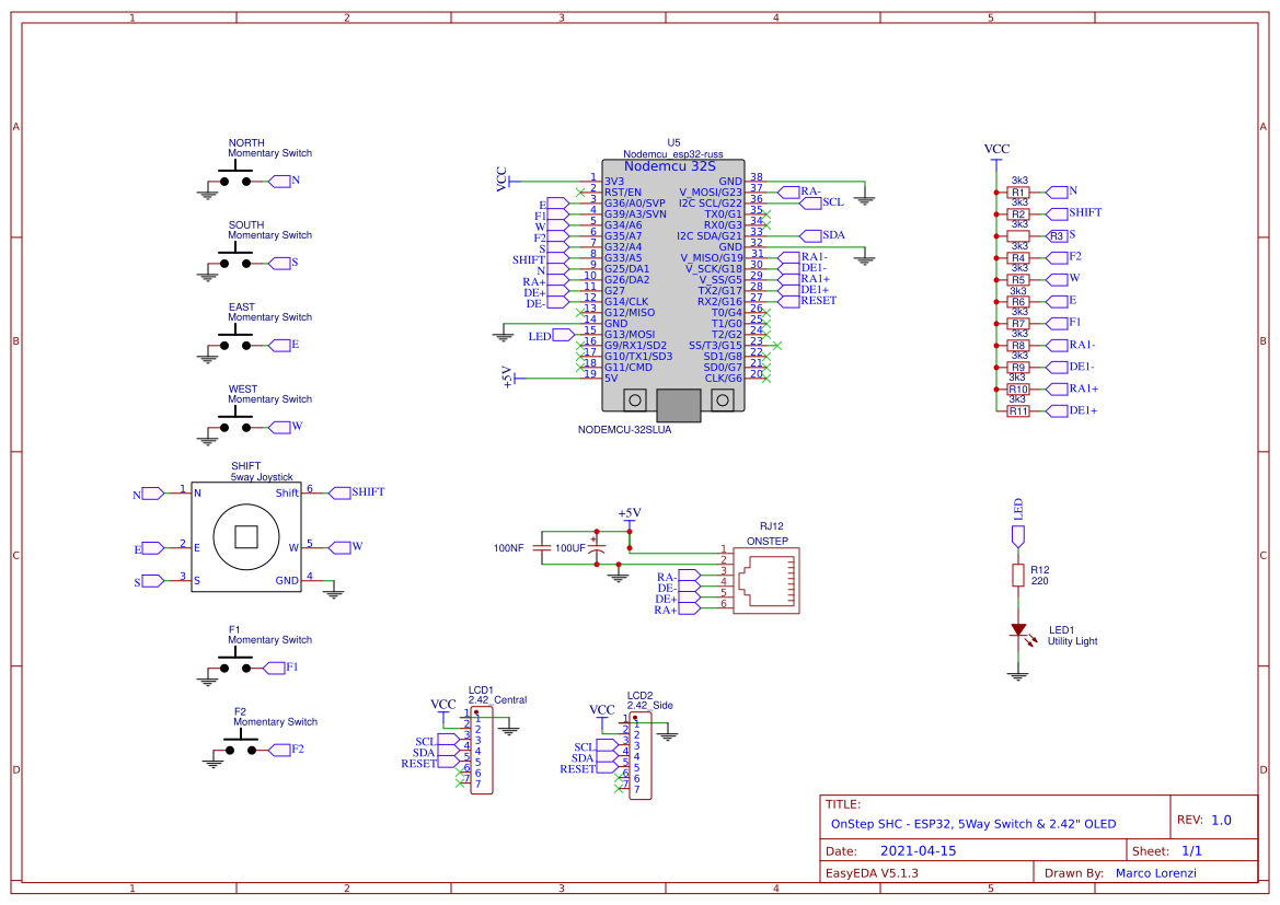 Onstep Smart Hand Controller with OLED 2.42" (5-Way Shift Switch ...