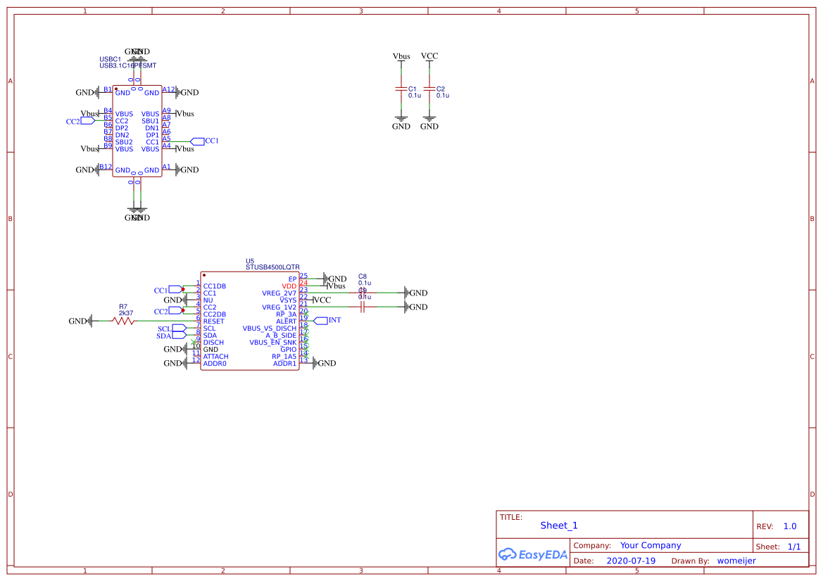 USB C PD stepper motor control board - EasyEDA open source hardware lab