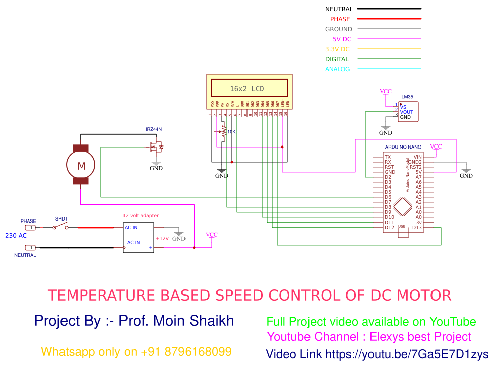 Temperature based Speed Control of DC Motor - EasyEDA open source hardware lab
