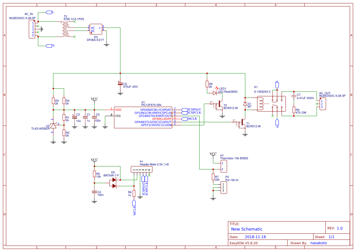 Refrigerator thermostat - EasyEDA open source hardware lab