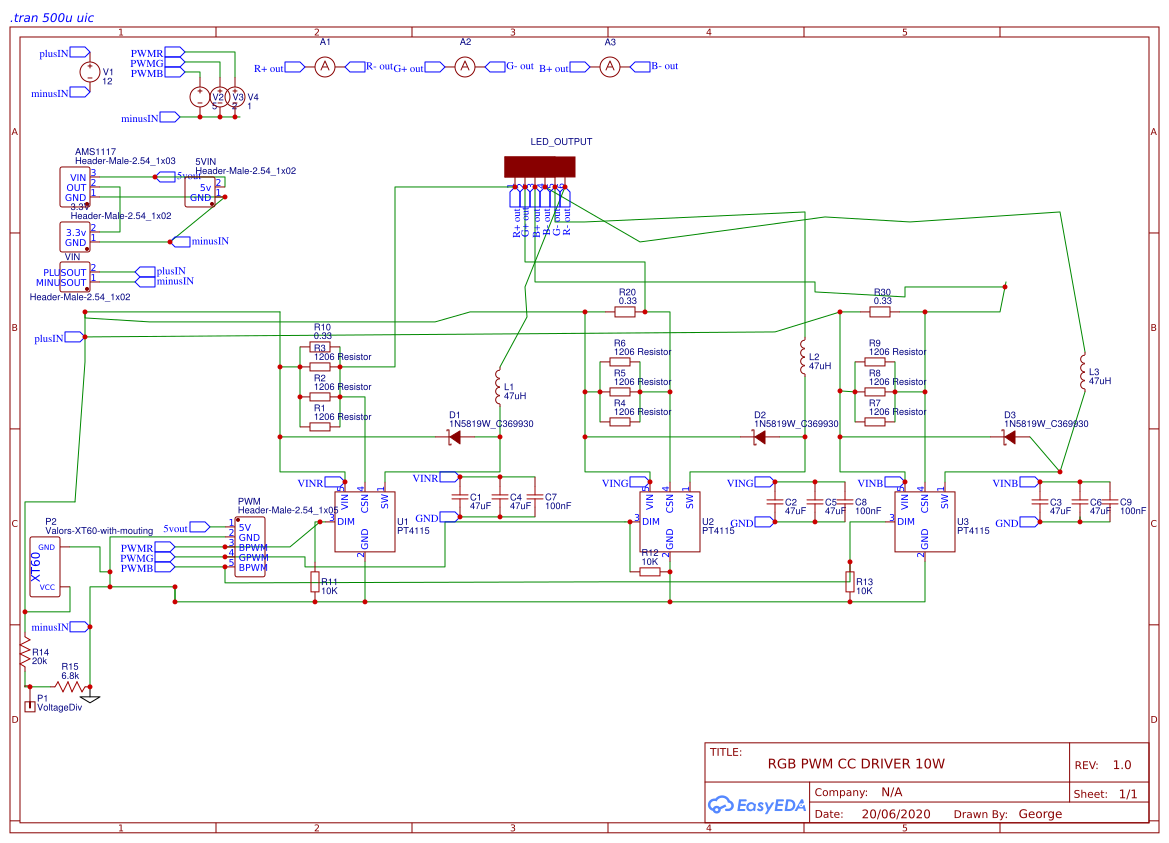 RGB Constant Current driver - OSHWLab