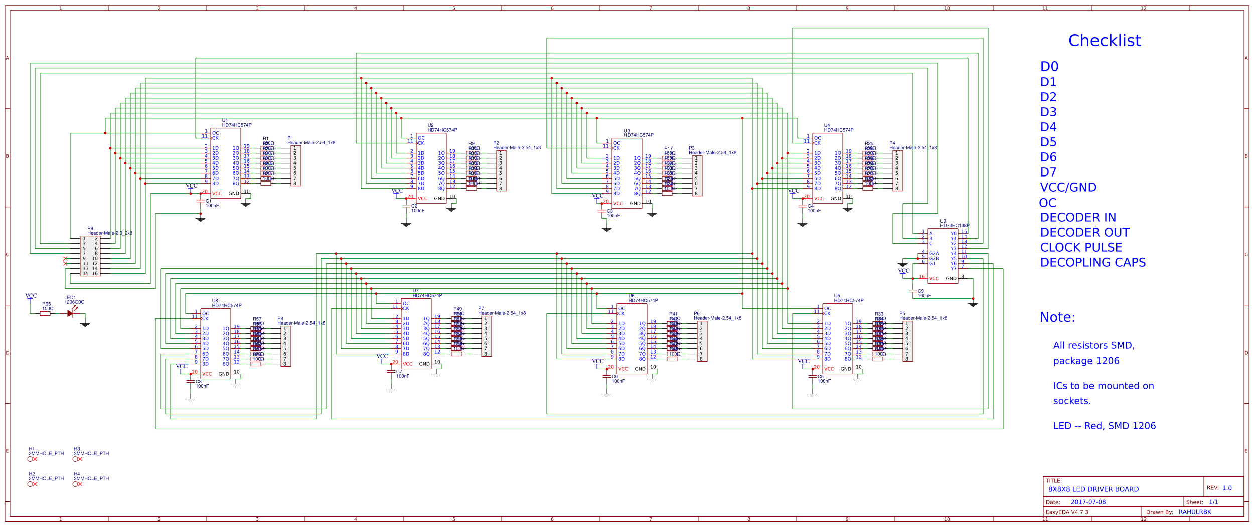 8x8x8 LED CUBE - OSHWLab