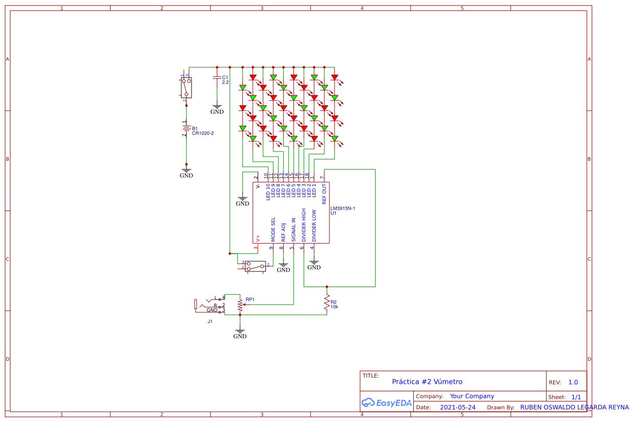 Práctica #2 Vúmetro Rubén L. - Platform for creating and sharing projects - OSHWLab