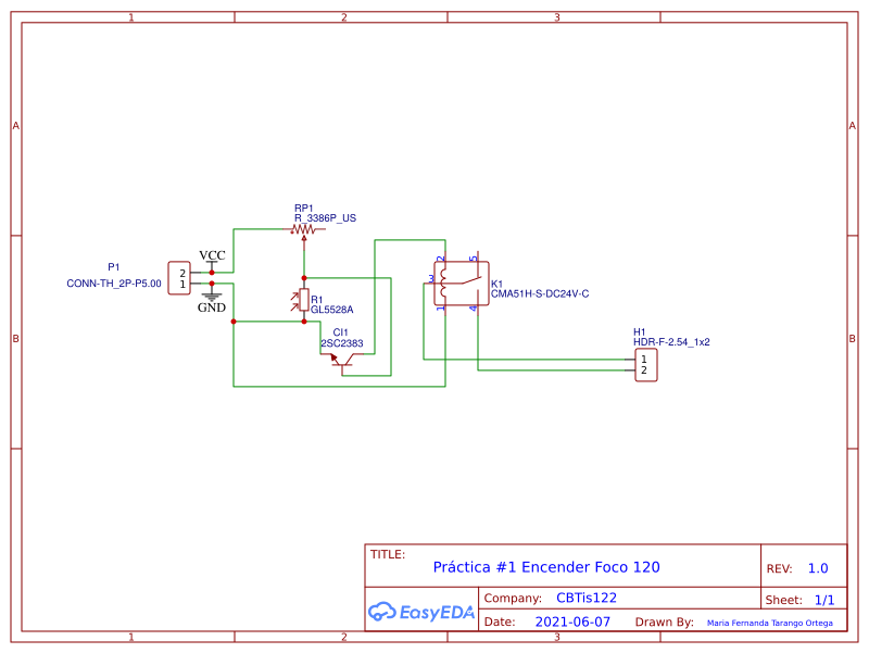 Práctica #1 Encender Foco - EasyEDA open source hardware lab