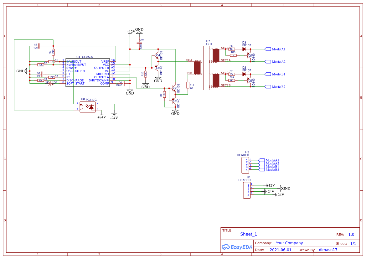 PCB MOdule sg3525 versi 2 - OSHWLab