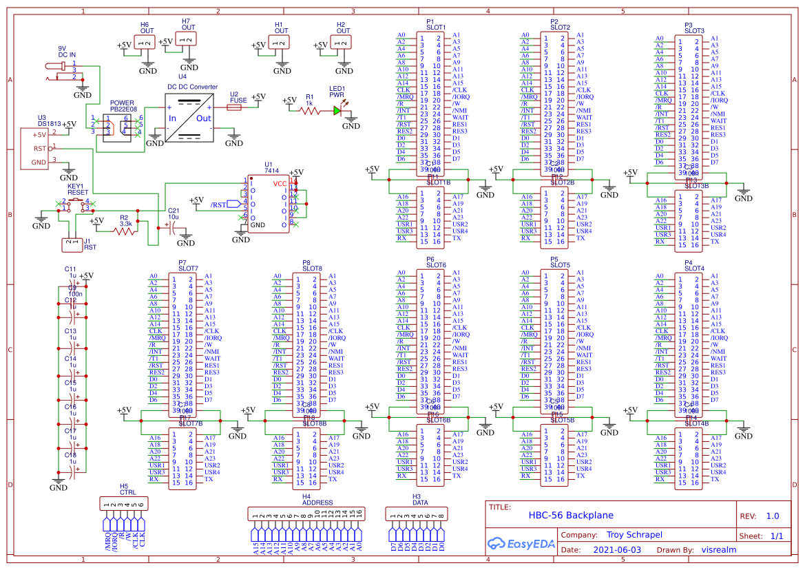 HBC-56 Backplane - EasyEDA open source hardware lab