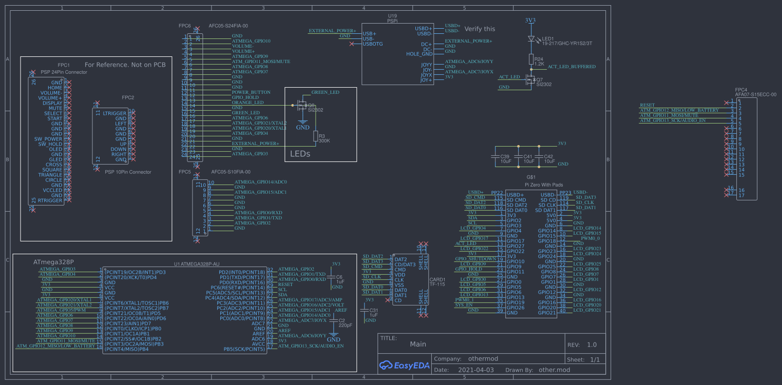 PSPi Zero Version 5 - EasyEDA open source hardware lab