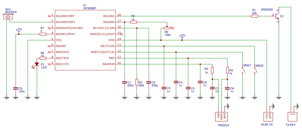 QRP-PIC KEYER BY DL4YHF - EasyEDA open source hardware lab