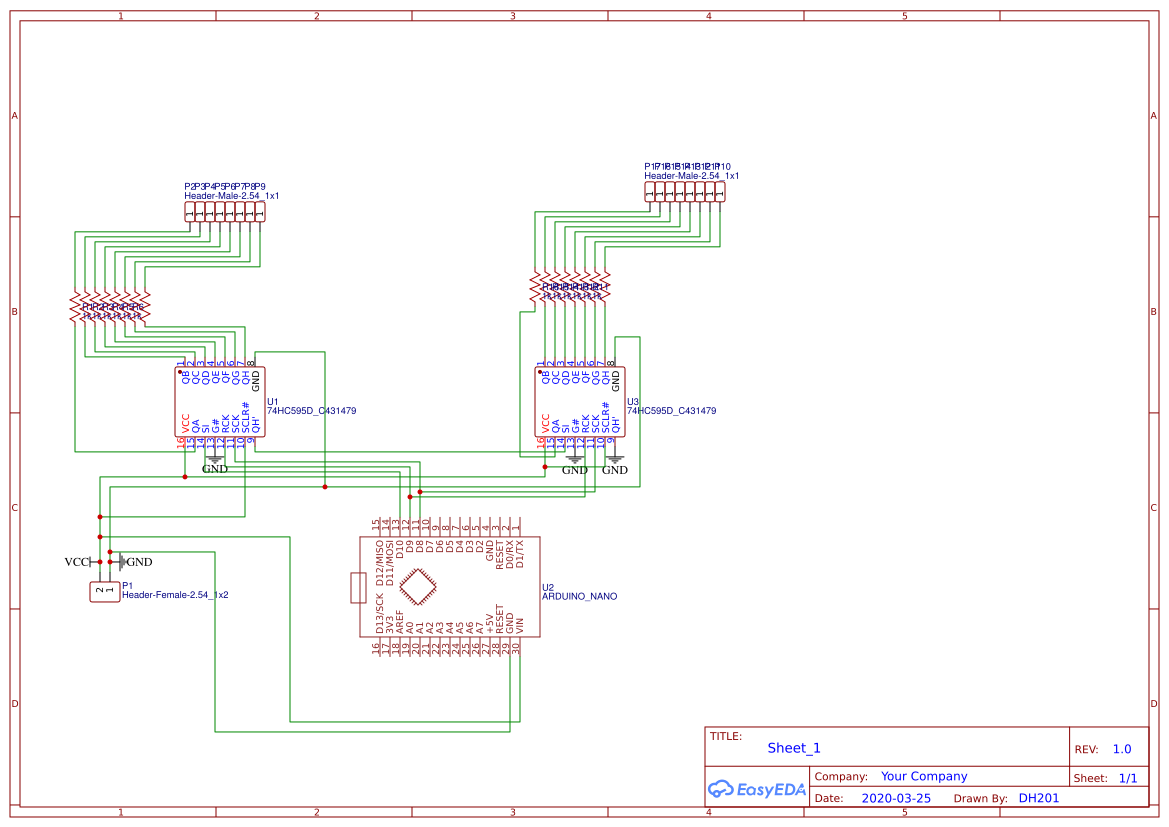 Connections to shift reg - OSHWLab